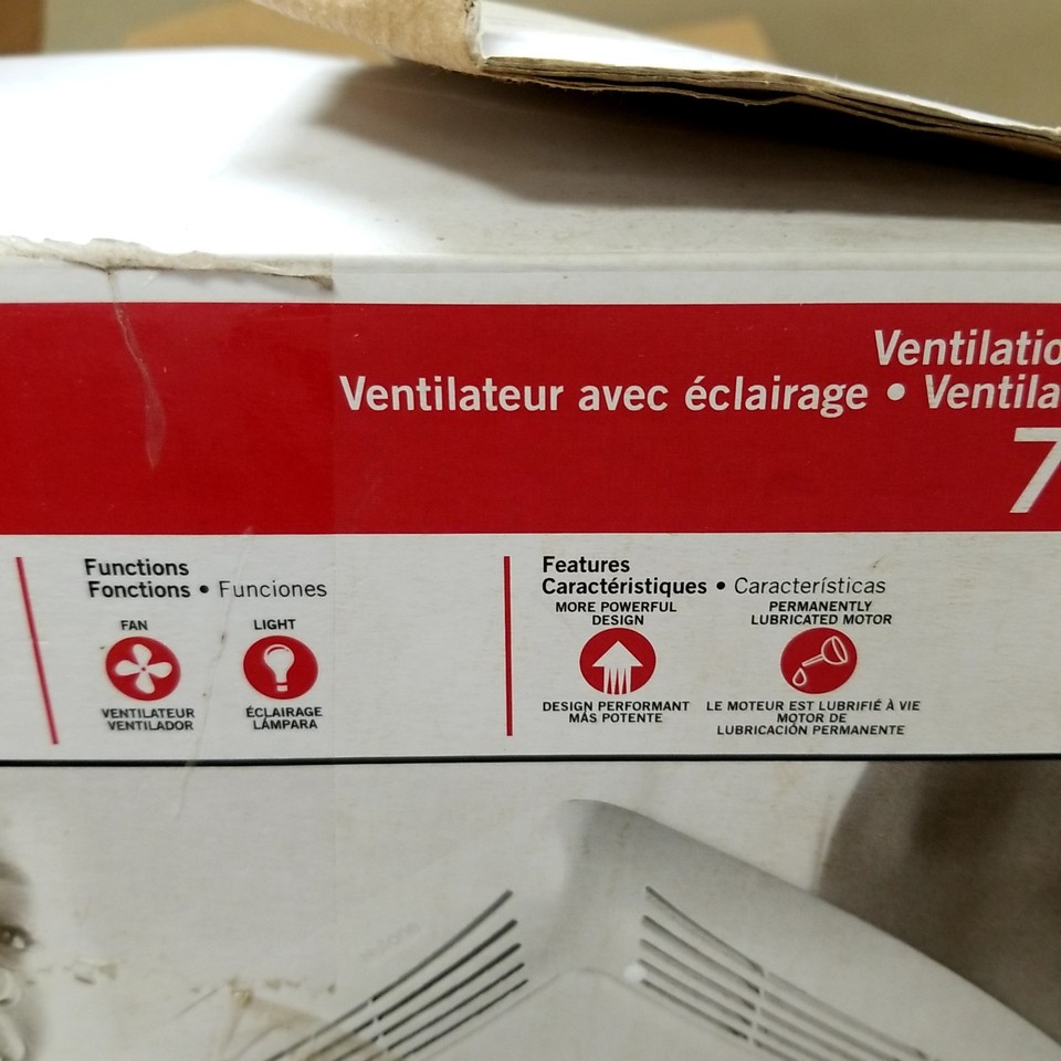 Nutone 769RL Bathroom Ventilation Fan w/Light 70 CFM/PCM New Old Stock ...