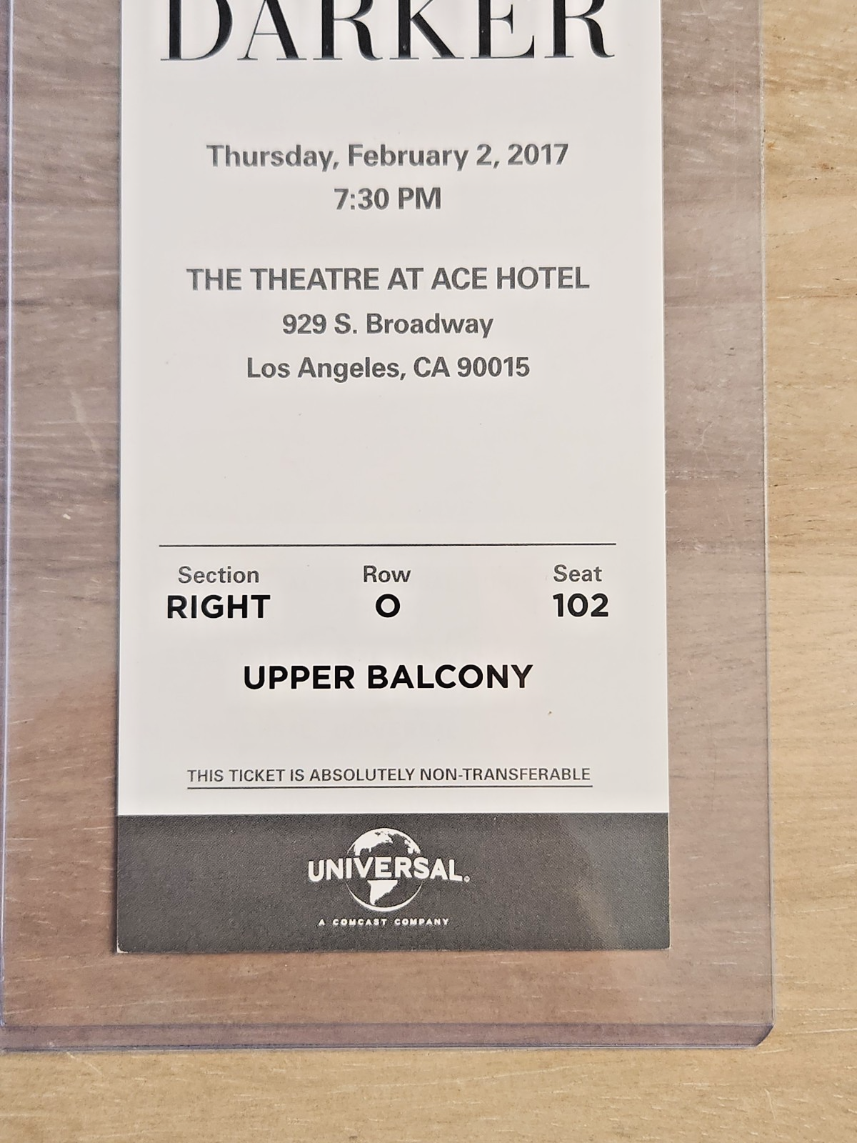 2017 Fifty Shades Darker World Premiere Screening Ticket 2/2/17 Dakota ...