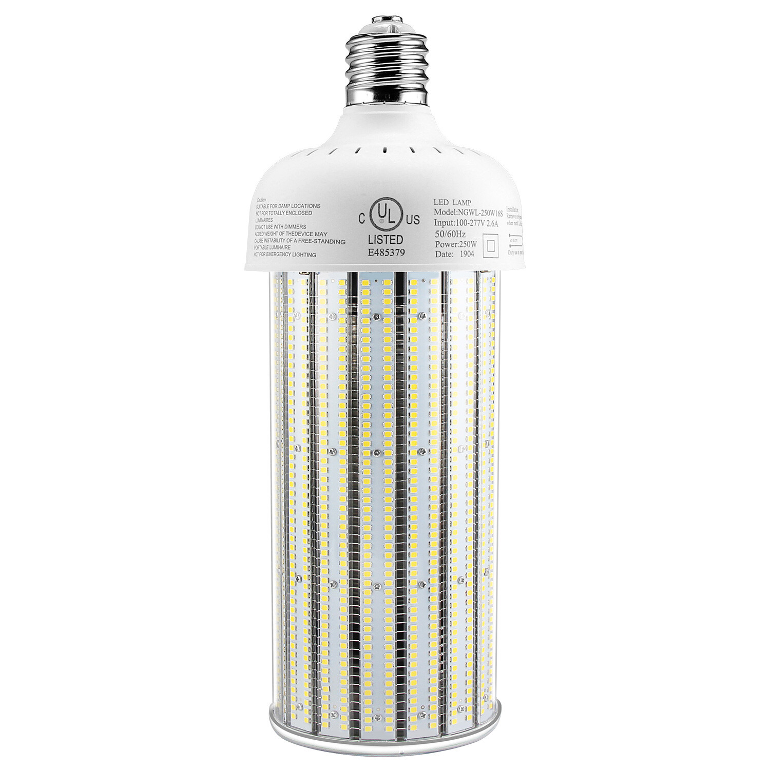 480V LED Corn Bulb 250W Garage Cob Light 28000LM E39 Mogul Base 6000K ...