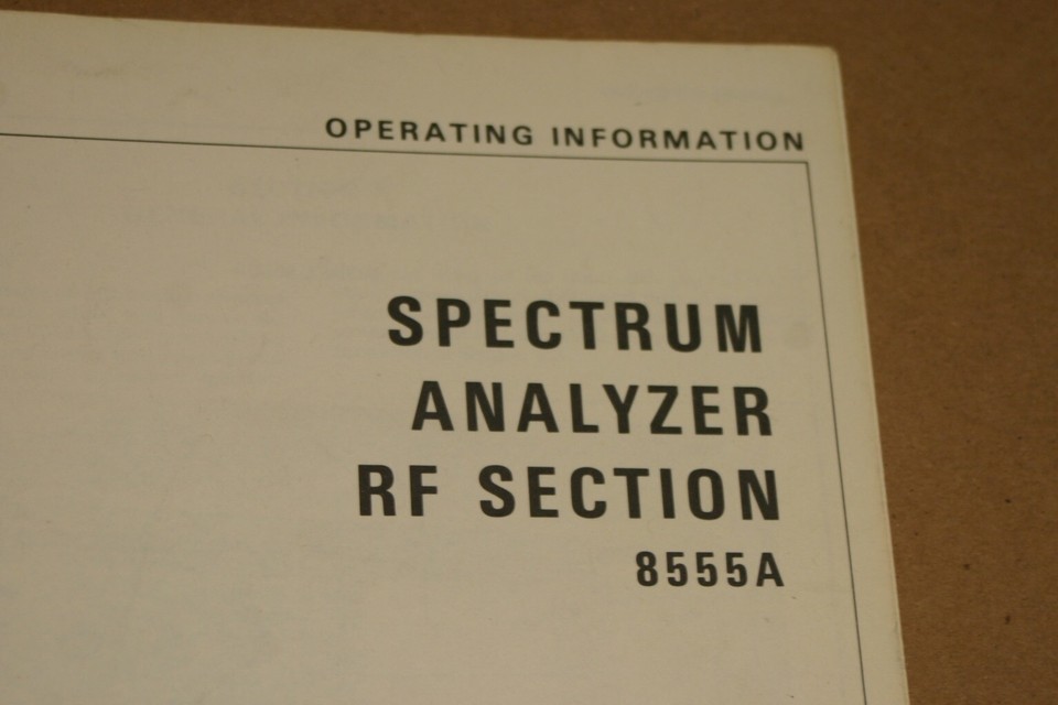 HP 8555A Spectrum Analyzer RF Section Operating &Service Manual | eBay