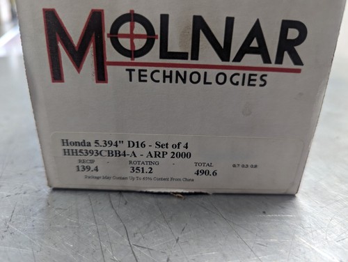 Molnar Technologies H Beam D16 rods, machined from billet 4340 steel ...
