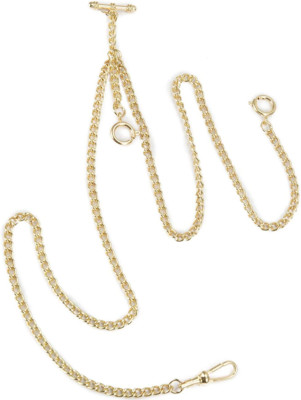 Pocket Watch Chain Double Albert T-Bar - Antique 29 Inch Chains Vest ...