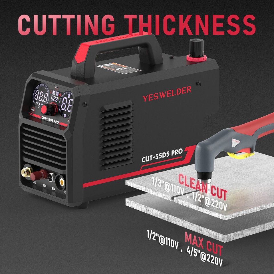 55Amp Plasma Cutter,Non-Touch Pilot Arc Blowback Cutting Machine,110 ...