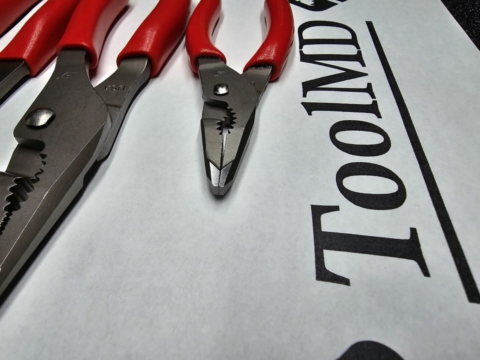 Snap-on Tools NEW 3pc RED Long Nose Slip Joint Plier Set LN44BCF ...