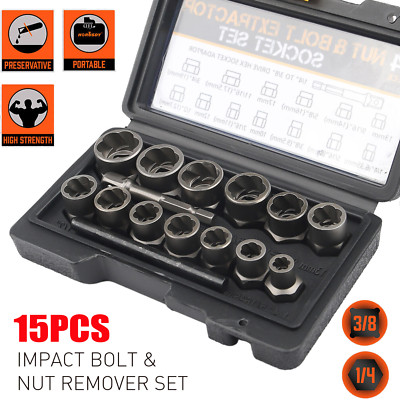Impact Bolt Extractor Set Nut Remover Set Stripped Extraction Socket ...