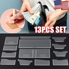 DIY Business Long Rectangle Wallet Template Acrylic Stencil Leather ...