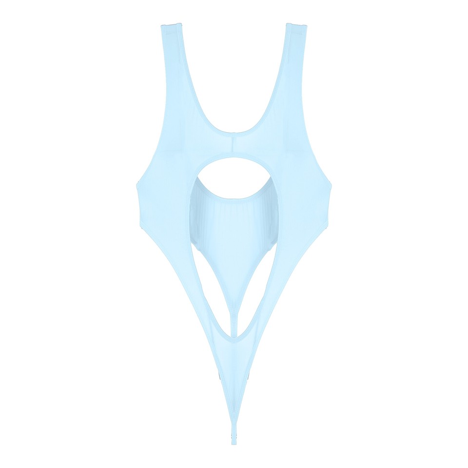 Women's Bodysuit One Piece Swimwear High Cut Backless Leotard Bikini ...