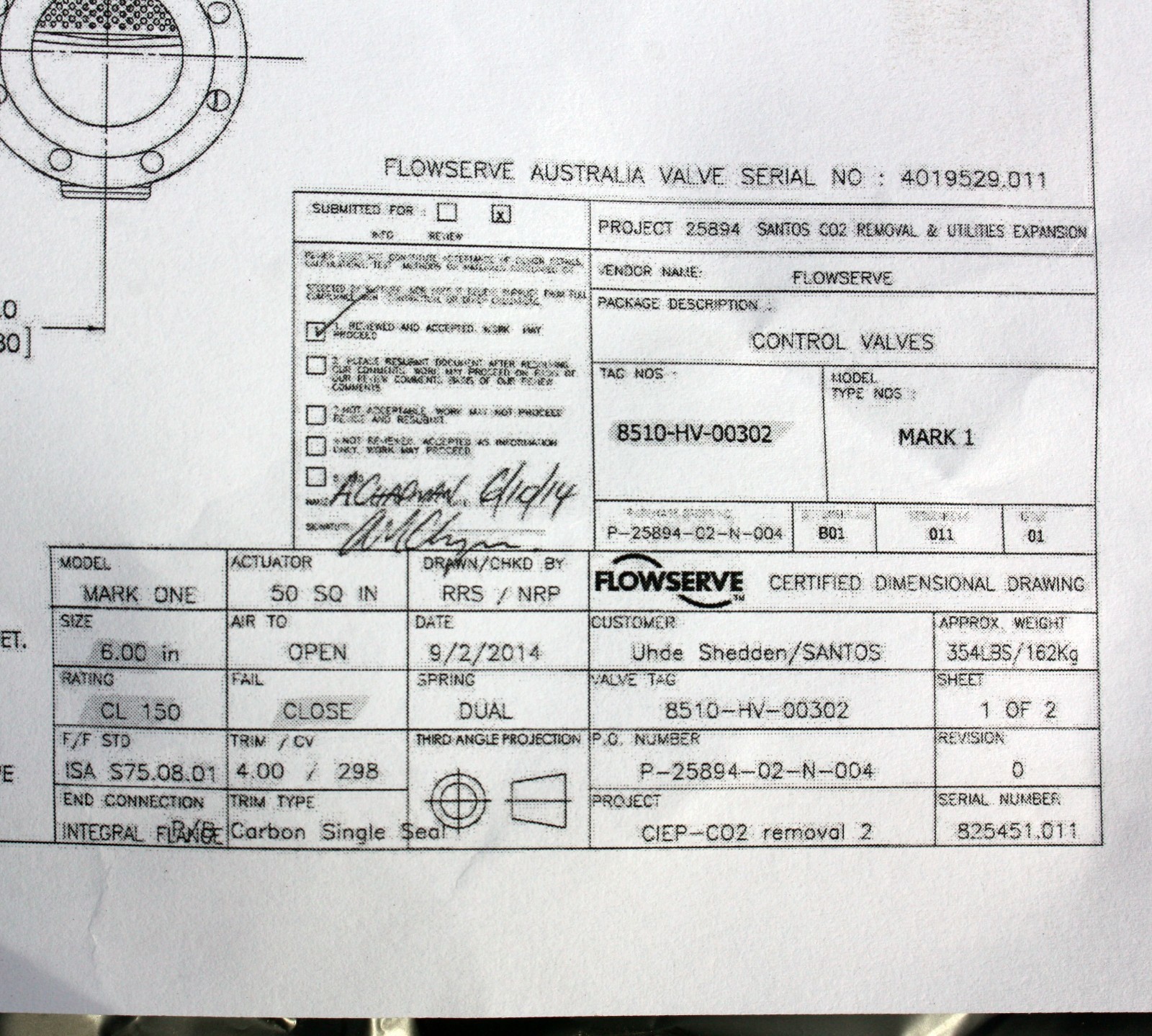 FLOWSERVE VALTEK Mark 1 Megastream DN150 6" CL150 Stainless Control ...