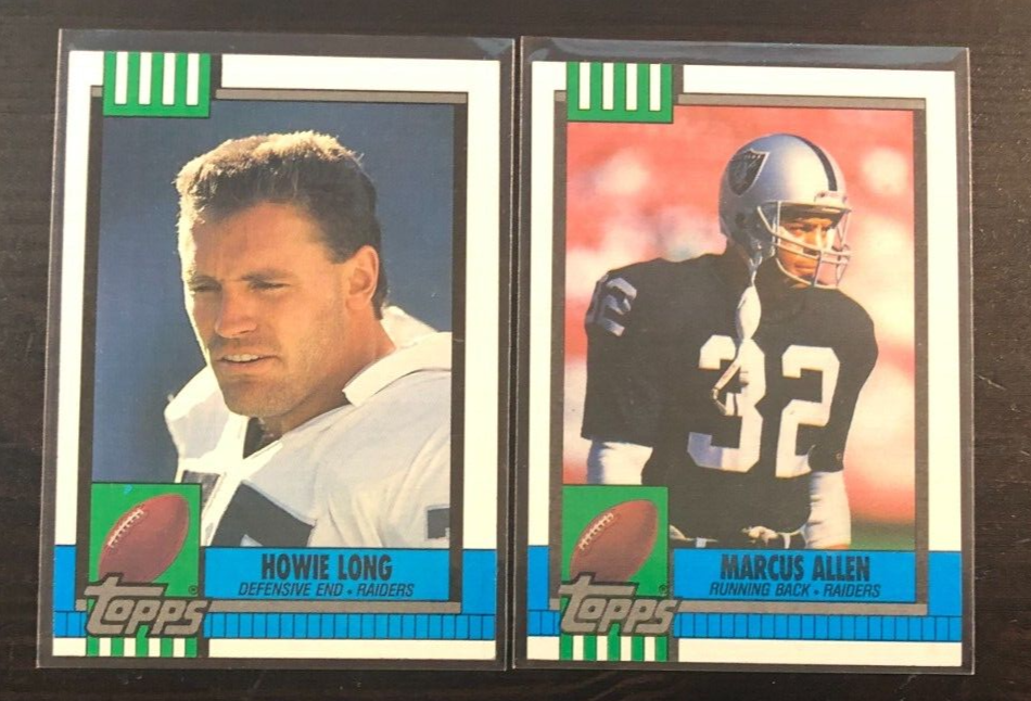 1990 Topps MARCUS ALLEN HOWIE LONG 2 Card Lot #284 #289 Raiders | eBay