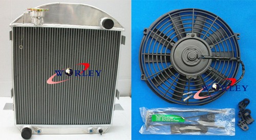 3 ROW Aluminum Radiator and FAN For 1924-1927 Ford Model T-Bucket Grill ...