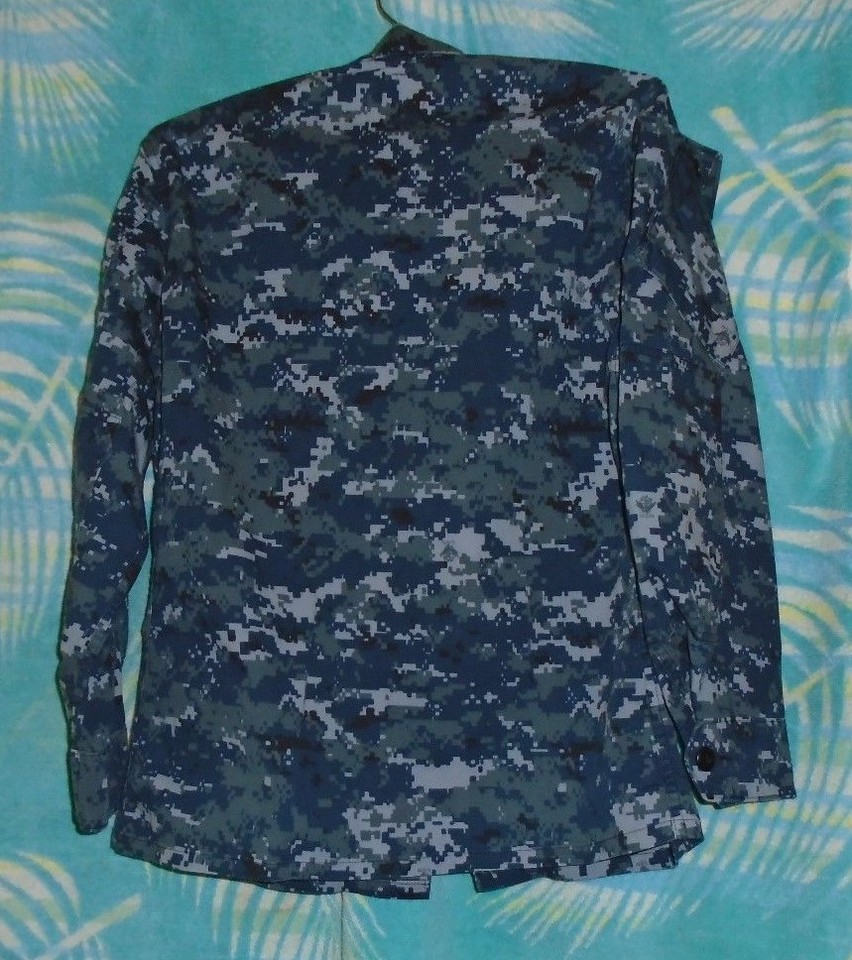 US NAVY Digital Blue Camo NWU Uniform Shirt/Jacket ASST SIZES | eBay