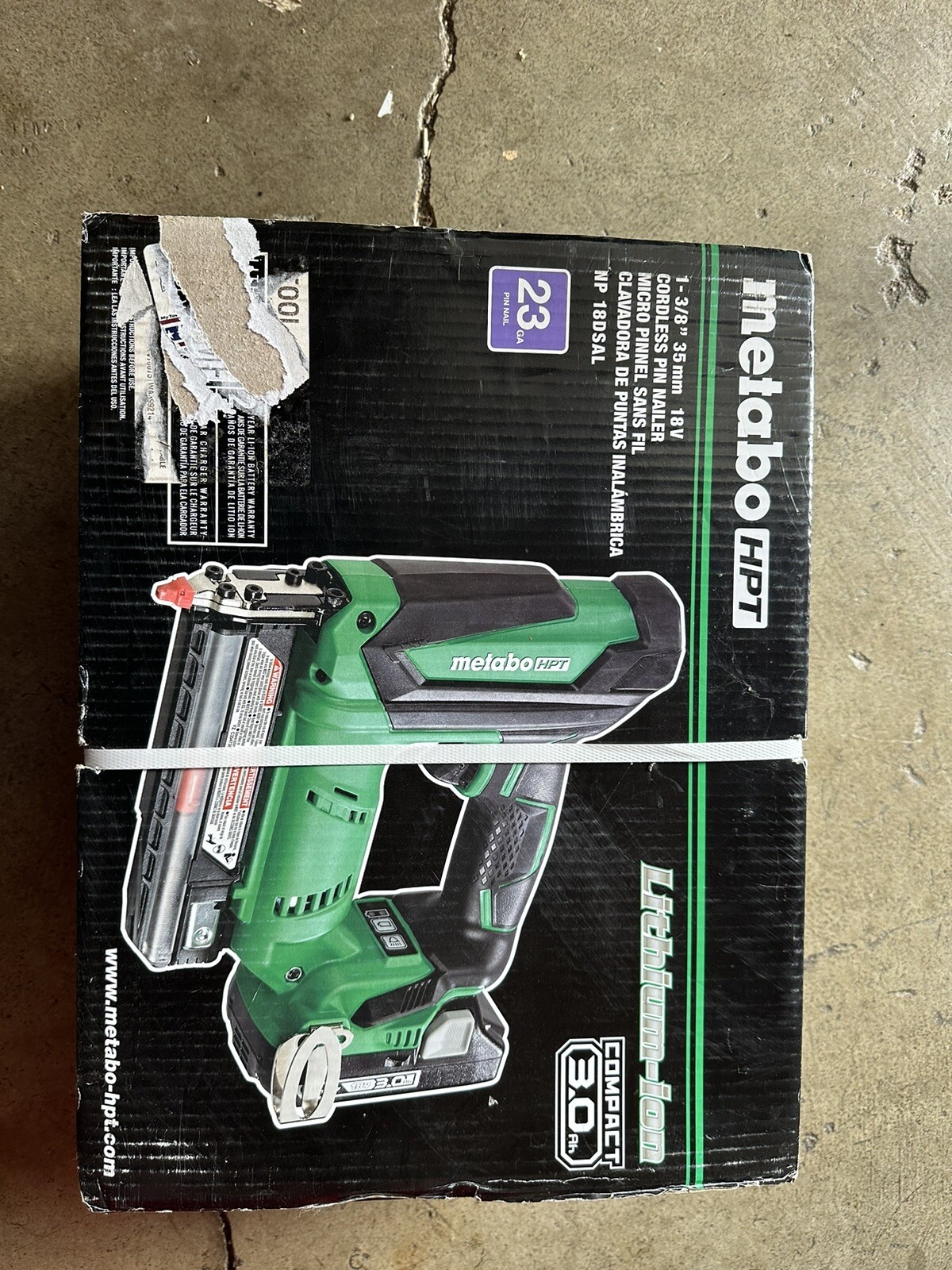 Metabo NP18DSAL HPT 18V Cordless 1-3/8 inch 23-Gauge Pin Nailer Kit for ...