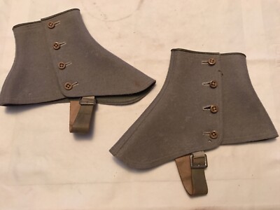 1800’s Vintage Grey Felt Edwardian Victorian Spatterdashes “Spatts” | eBay