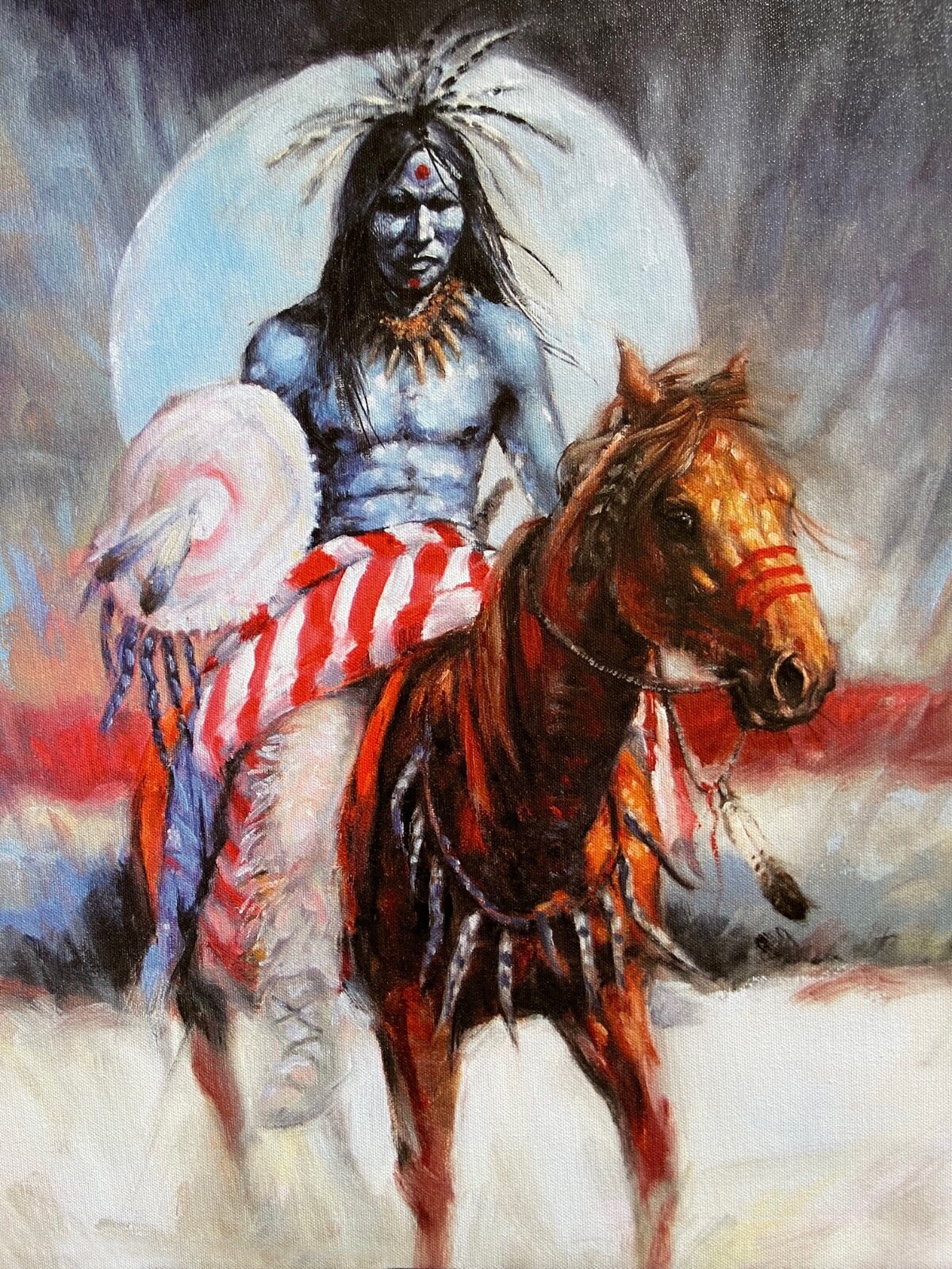 Native American Warrior On Horse
