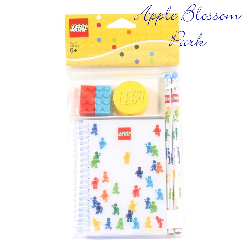 Lego SCHOOL STATIONARY SET - Minifig Spiral Note Book Erasers Pencils ...