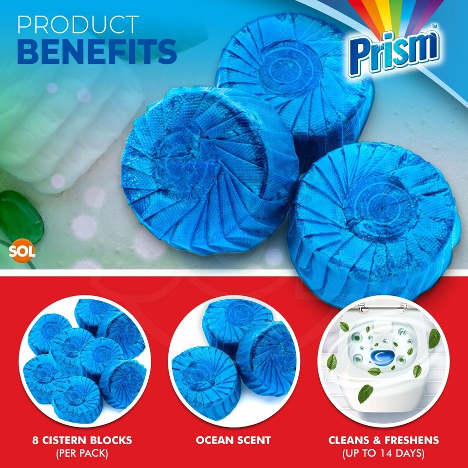 24 Cistern Blue Blocks |Toilet Bowl Freshener Cleaner Bloo Loo Block ...