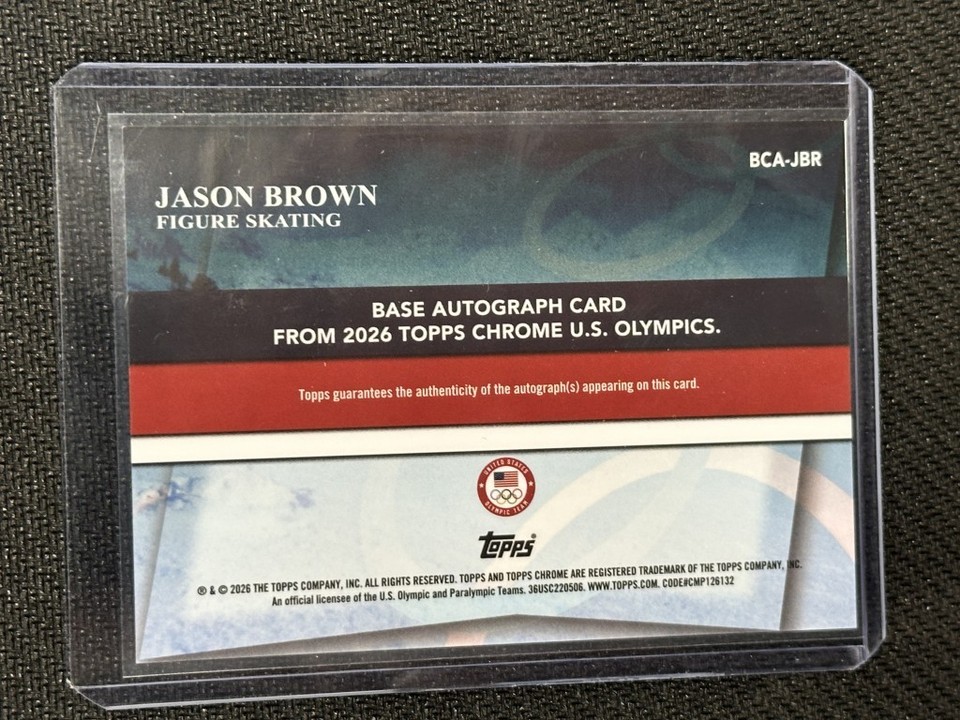 Jason Brown 2026 Topps Chrome Olympic Refractor Auto Figure Skating # ...