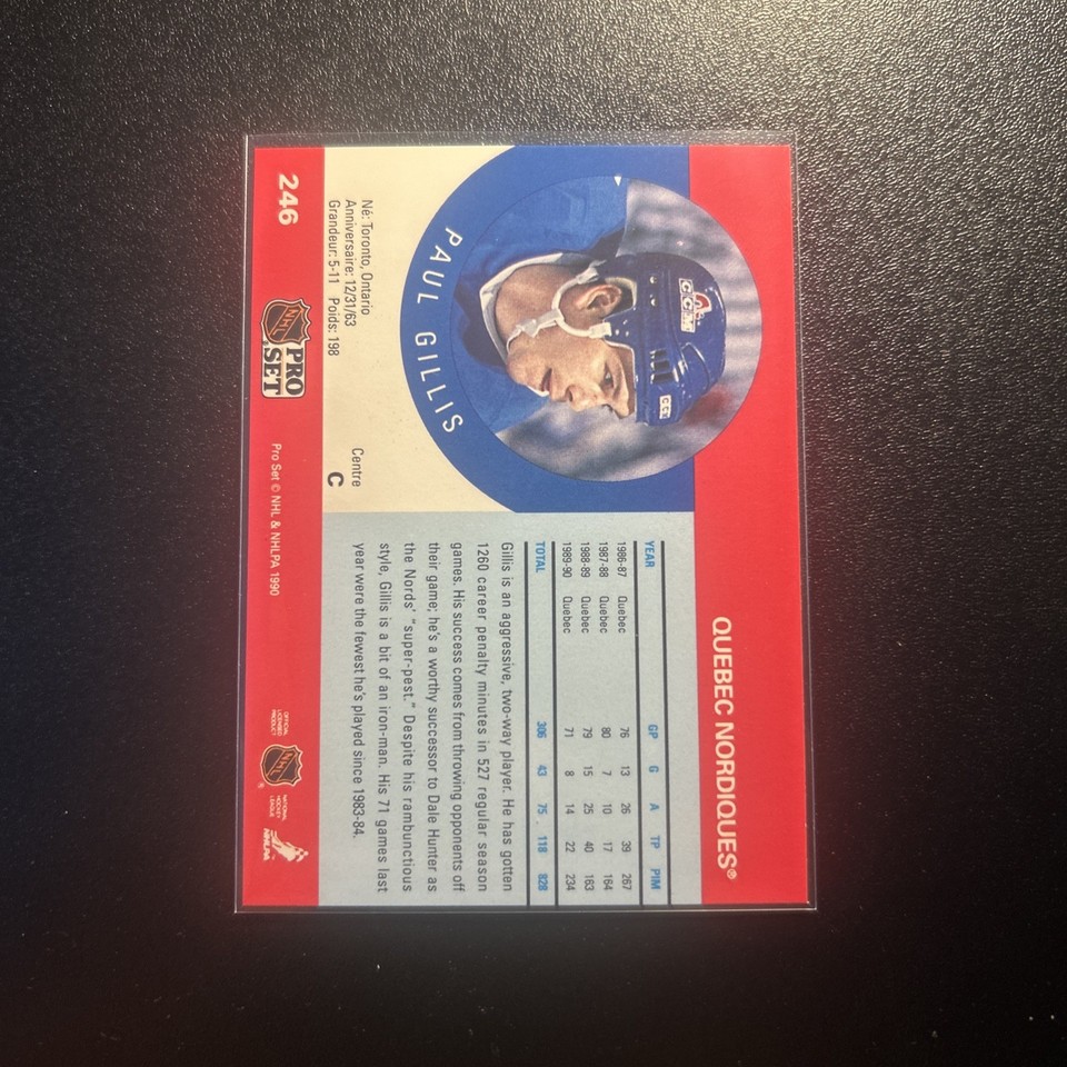 1990-91 Pro Set Paul Gillis No Bloody Nose #246 | eBay