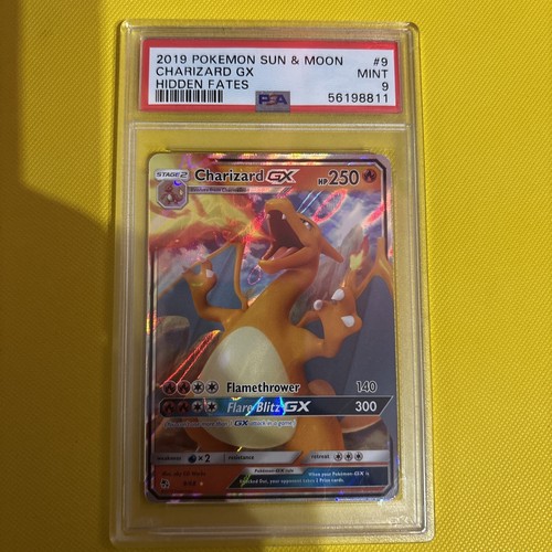 2019 Pokemon Sun & Moon Charizard GX PSA 10 Gem Mint Hidden Fates 9/68 ...