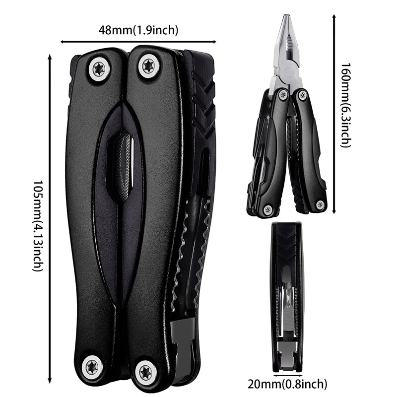15-in-1 Multi Tool Plier Outdoor Survival Compact Folding Pocket Knife ...