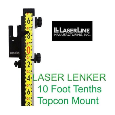 Laser Line Lenker Rod 10 Foot Tenths with Topcon Mount | eBay