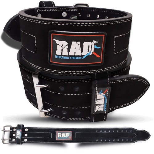 RAD Weight Lifting Belt 10mm Body Building Prong Buckle Powerlifting ...