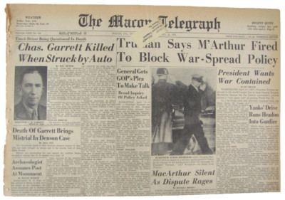 Vintage 1951 General Douglas MacArthur Fired by Truman Newspaper | eBay