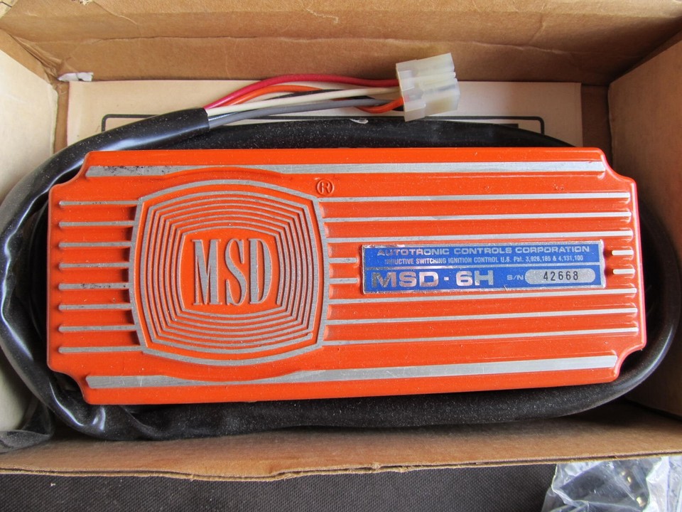 Vintage NOS MSD-6H Orange 6500 Ignition Box SBC BBC Chevy with HEI ...
