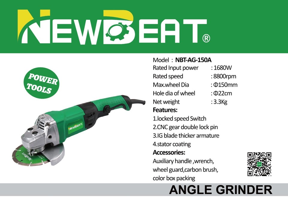 1680W 6'' Angle Grinder 110V Variable Speed Cutting Grinding Paddle ...