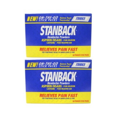 2 Pack Stanback Headache Stick Pack Powders 50 Count Each | eBay