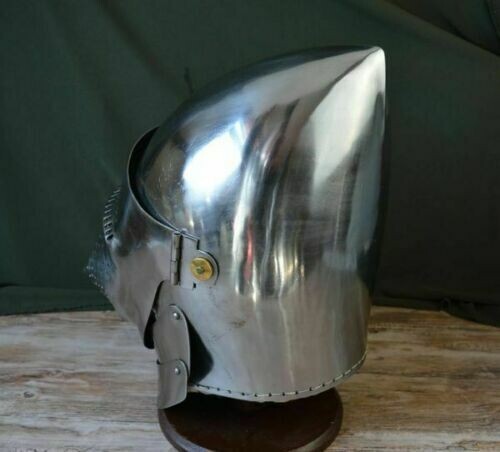 Custom SCA HMB 14 Gauge Steel Medieval Combat Bascinet Griffon Helmet ...