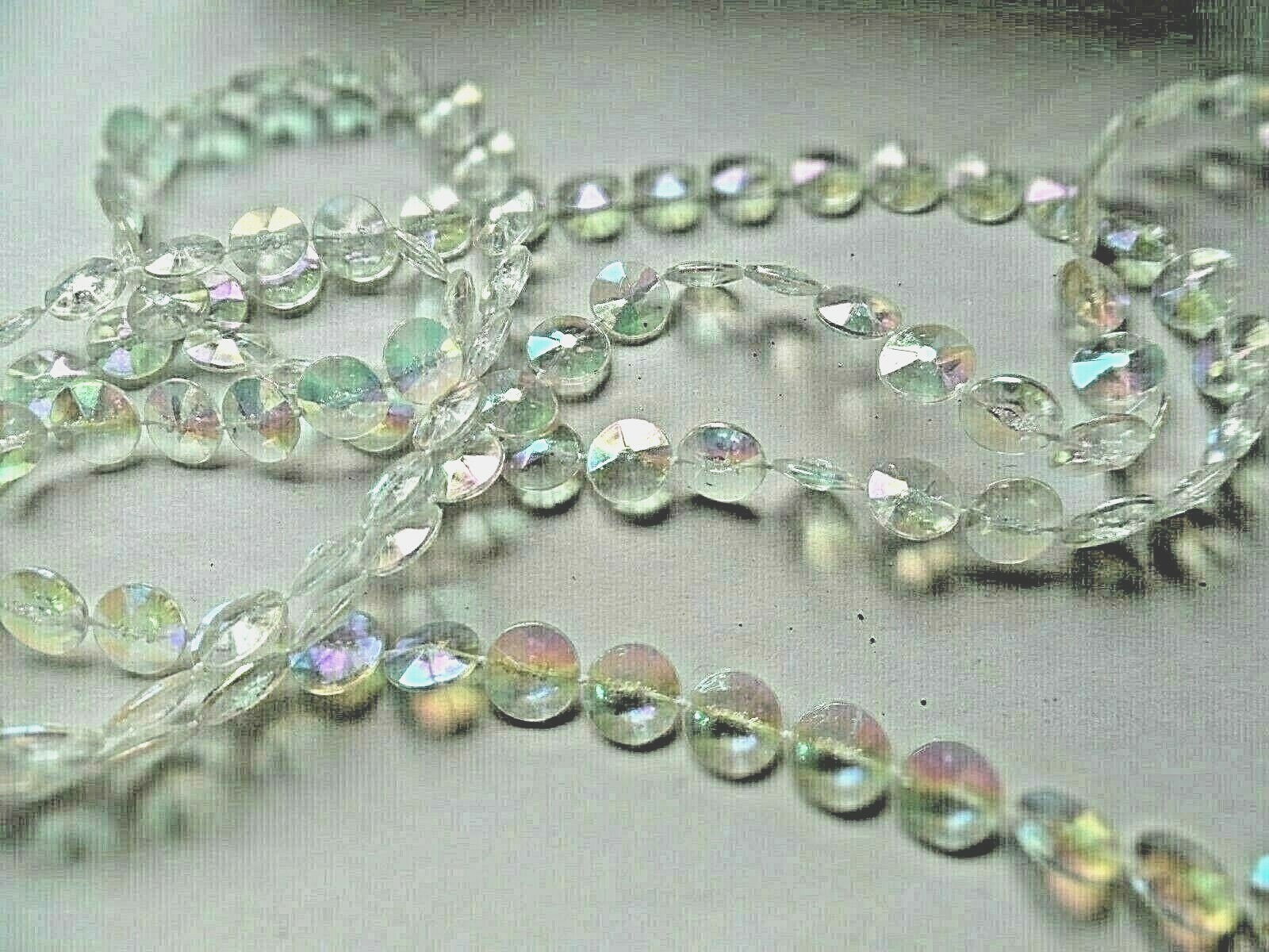 10 METRES Garland Diamond iridescent String Acrylic Crystal Bead ...
