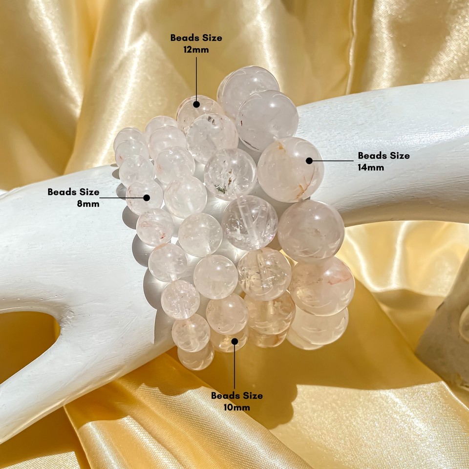 Gorgeous Natural Beads Himalayan Crystal Ball Bracelet, Stretch beads ...