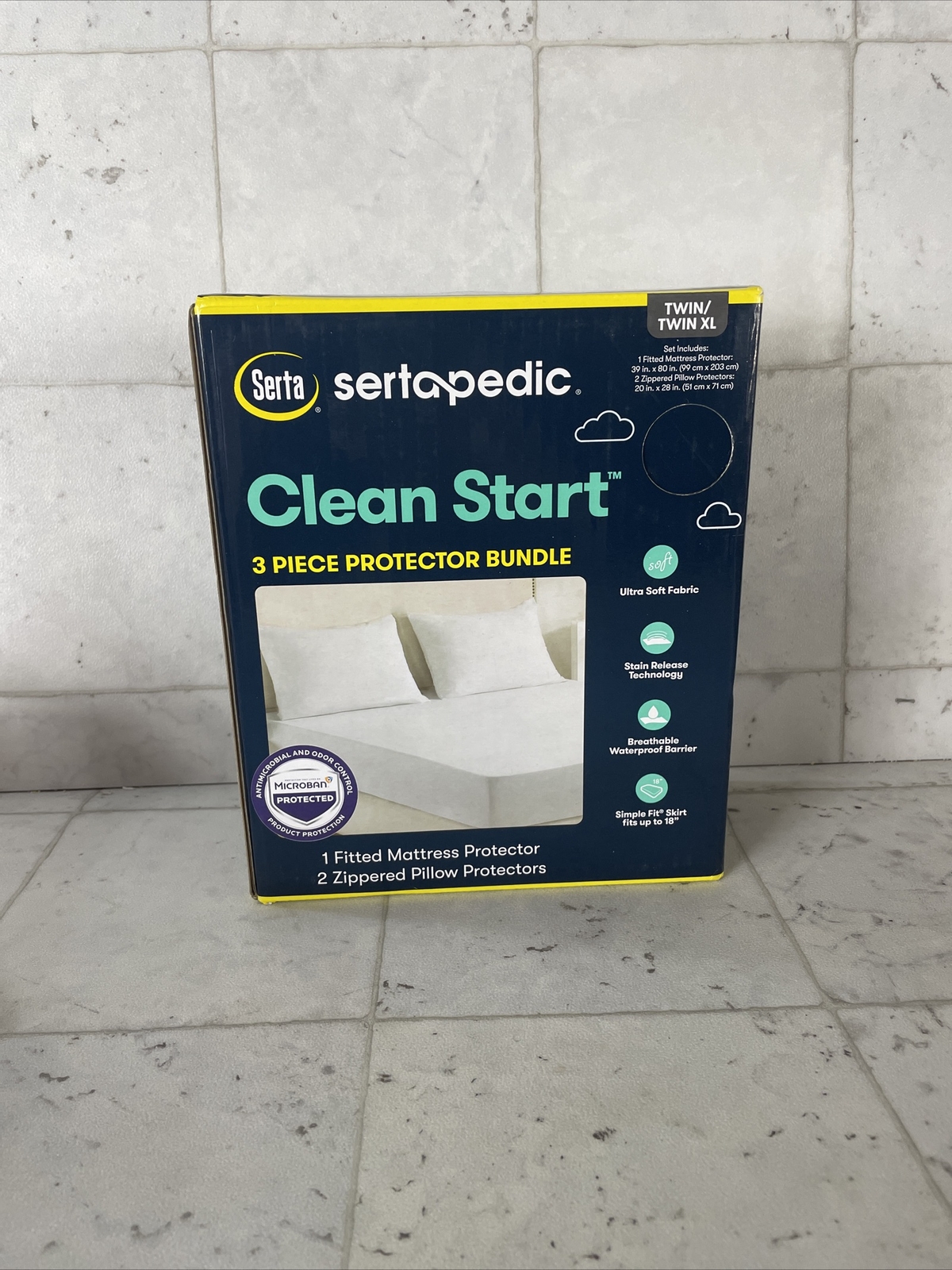 Sertapedic 3 piece Matress Pillow protector bundle Serta Twin Twin XL ...