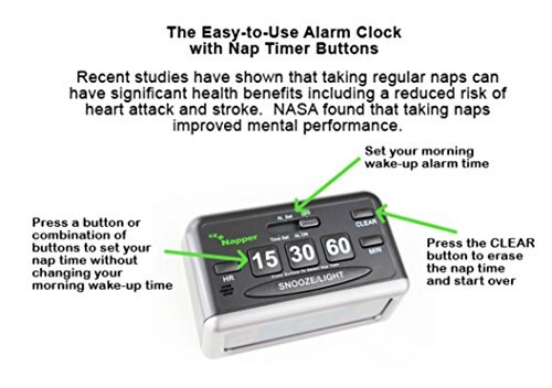 Napper Alarm Clock - Set Your Own Nap Time LCD Screen Display for sale ...
