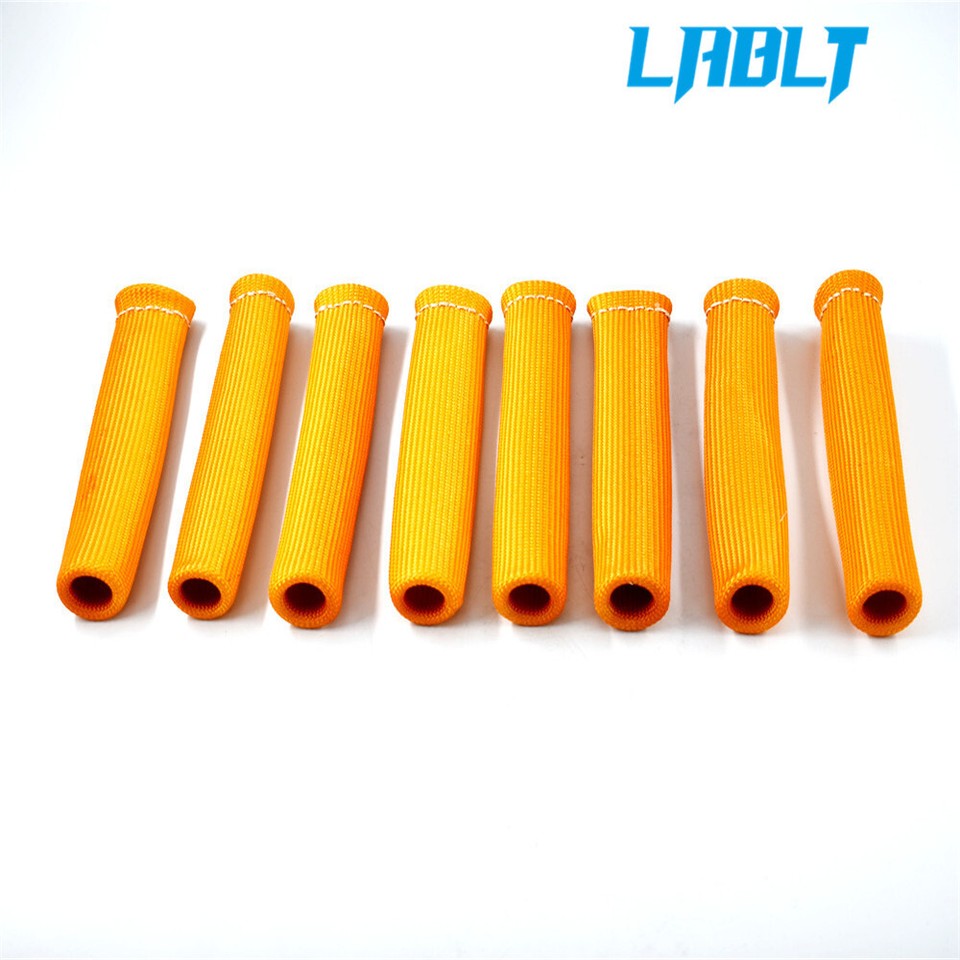 LABLT Universal 8PCS Orange Spark Plug Wire Protector Sleeve Heat ...