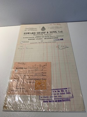 Edward Sharp & Sons Ltd 1928 Confectionery Receipt, Messrs Phebey ...