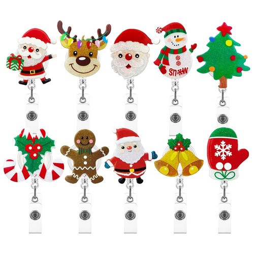 Natale Badge Bobina Retrattile Infermiera Badge Clip Festività ...