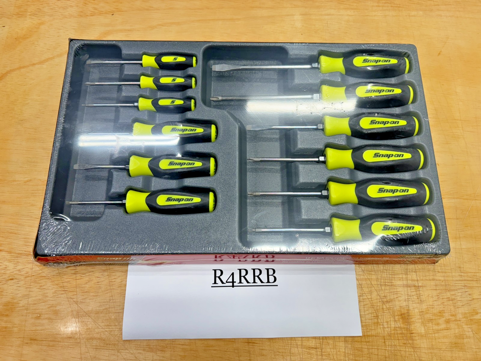 Snap-on Tools USA NEW 12PC HIVIZ Soft Grip MIX TIP Screwdriver Set ...