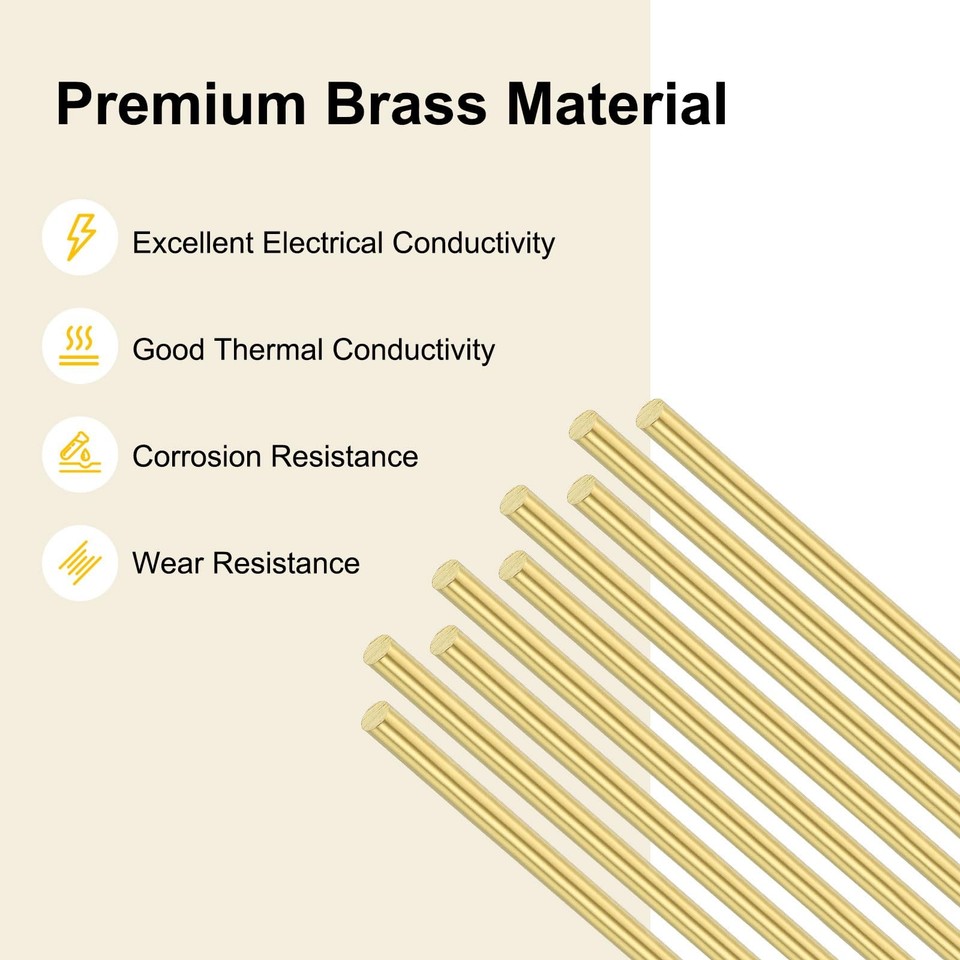 20-Pack H59 Solid Brass Rod, 1mm x 300mm, Knife Handle Pins, DIY Craft ...