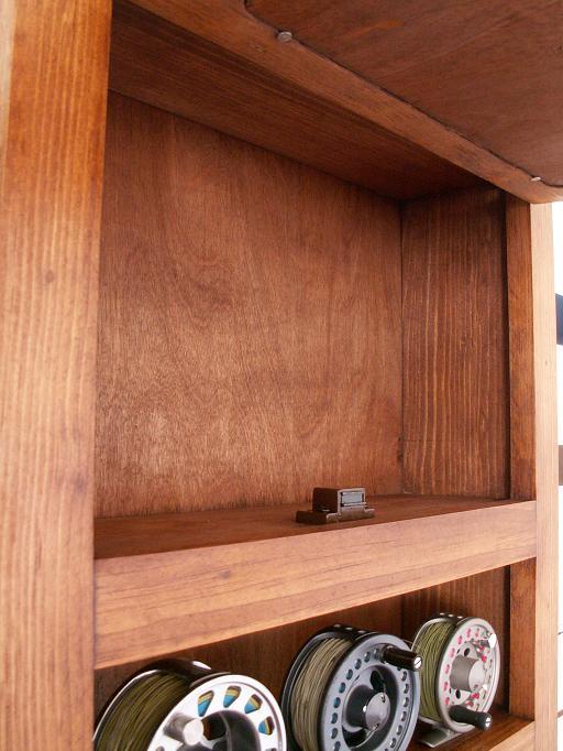 FLY ROD & REEL STORAGE CABINET - Choose your Trout species & Stain | eBay
