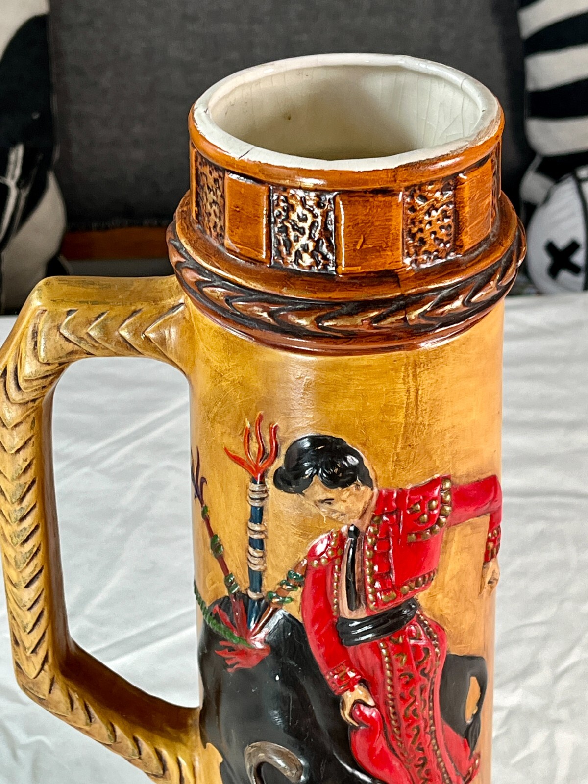 Vintage Large EUR-O-CON Mold Ceramic Beer Stein 1970's Flamenco Dancers ...