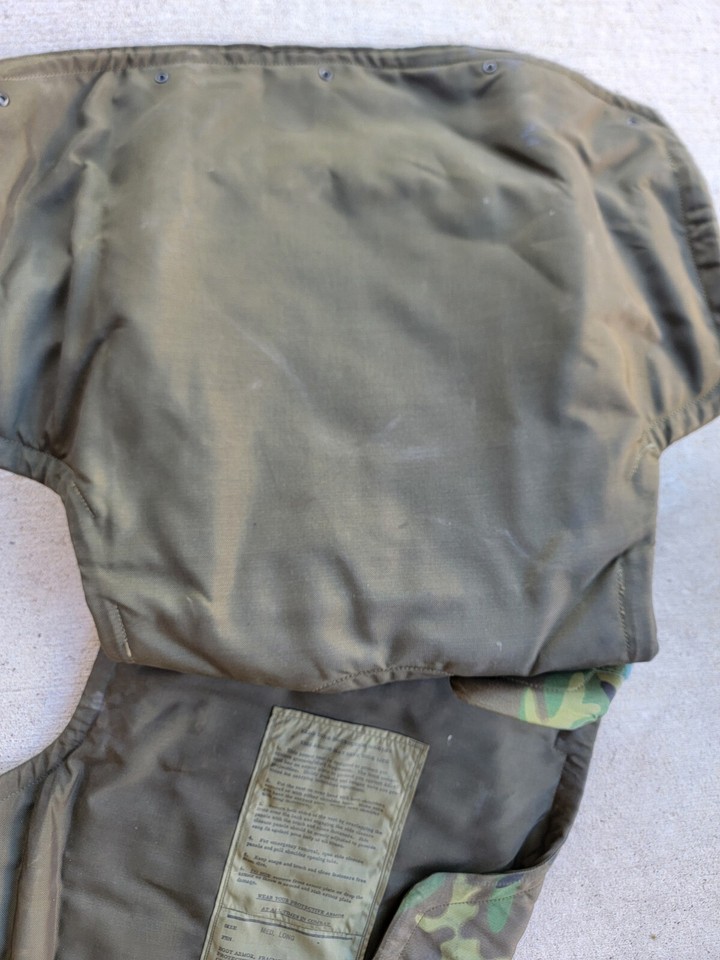 USMC ERDL Camo VietNam Experimental Body Armor Vest W Plate Dated 3/70 ...