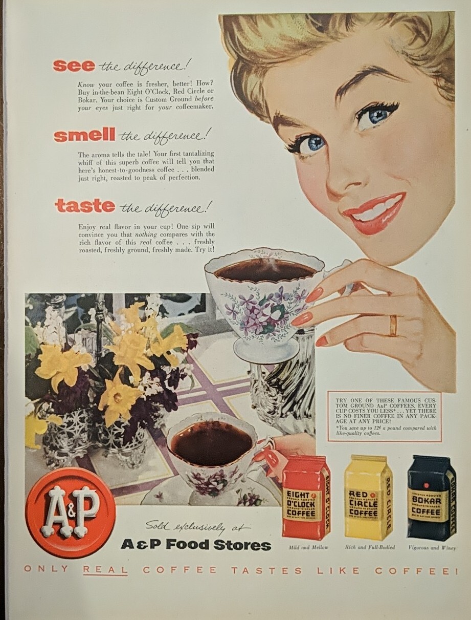 1954 Vintage A&P Coffee Print Ad Post WWll Advertisement | eBay