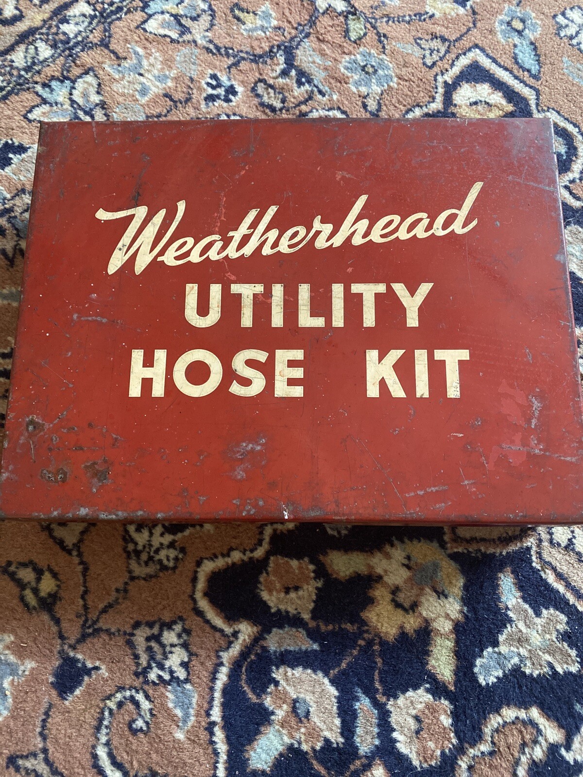 ANTIQUE VINTAGE METAL BOX WEATHERHEAD UTILITY HOSE KIT BRAKE LINE ZERK ...
