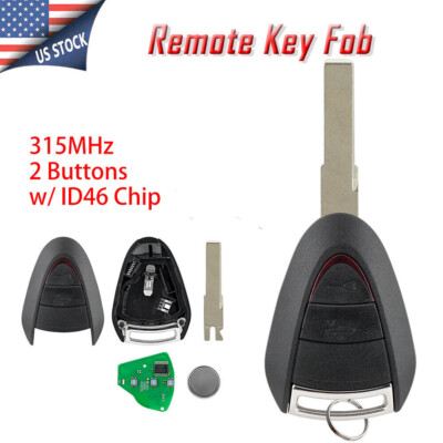 2 Button Smart Remote Car Key Fob for Porsche Cayman S Boxster 911 997 ...