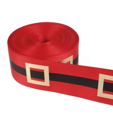 Christmas ribbon 3" grosgrain ribbon Santa belt ribbon 4 Yards ships ...