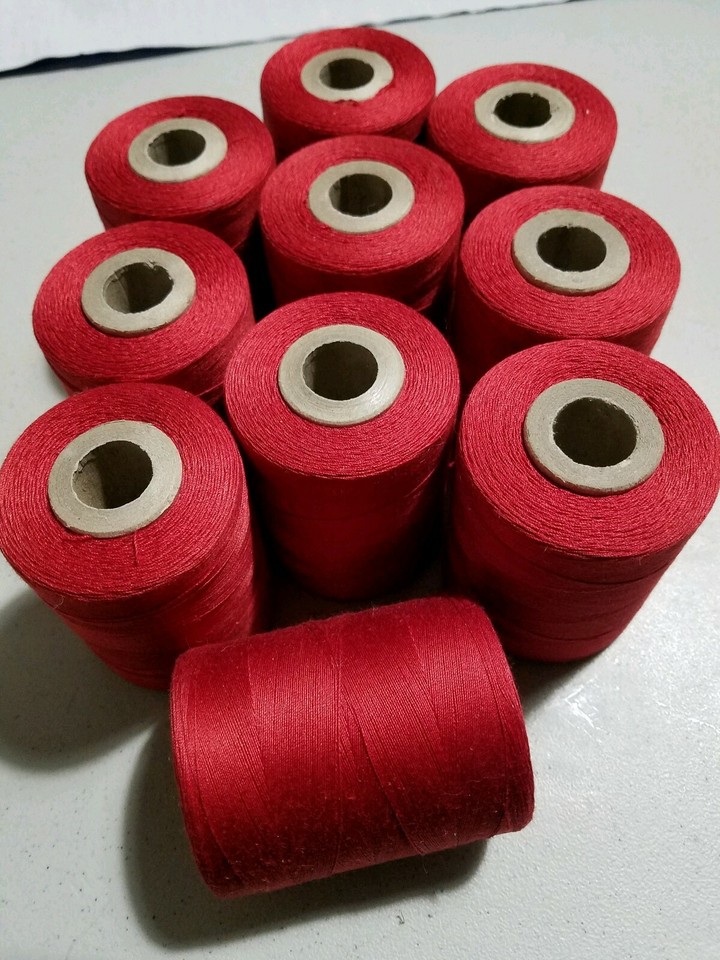10-SPOOLS x1200Yd/Red/NOS-Vtg/COATS AMERICAN"ATCO TWIST HD"A3CORD ...