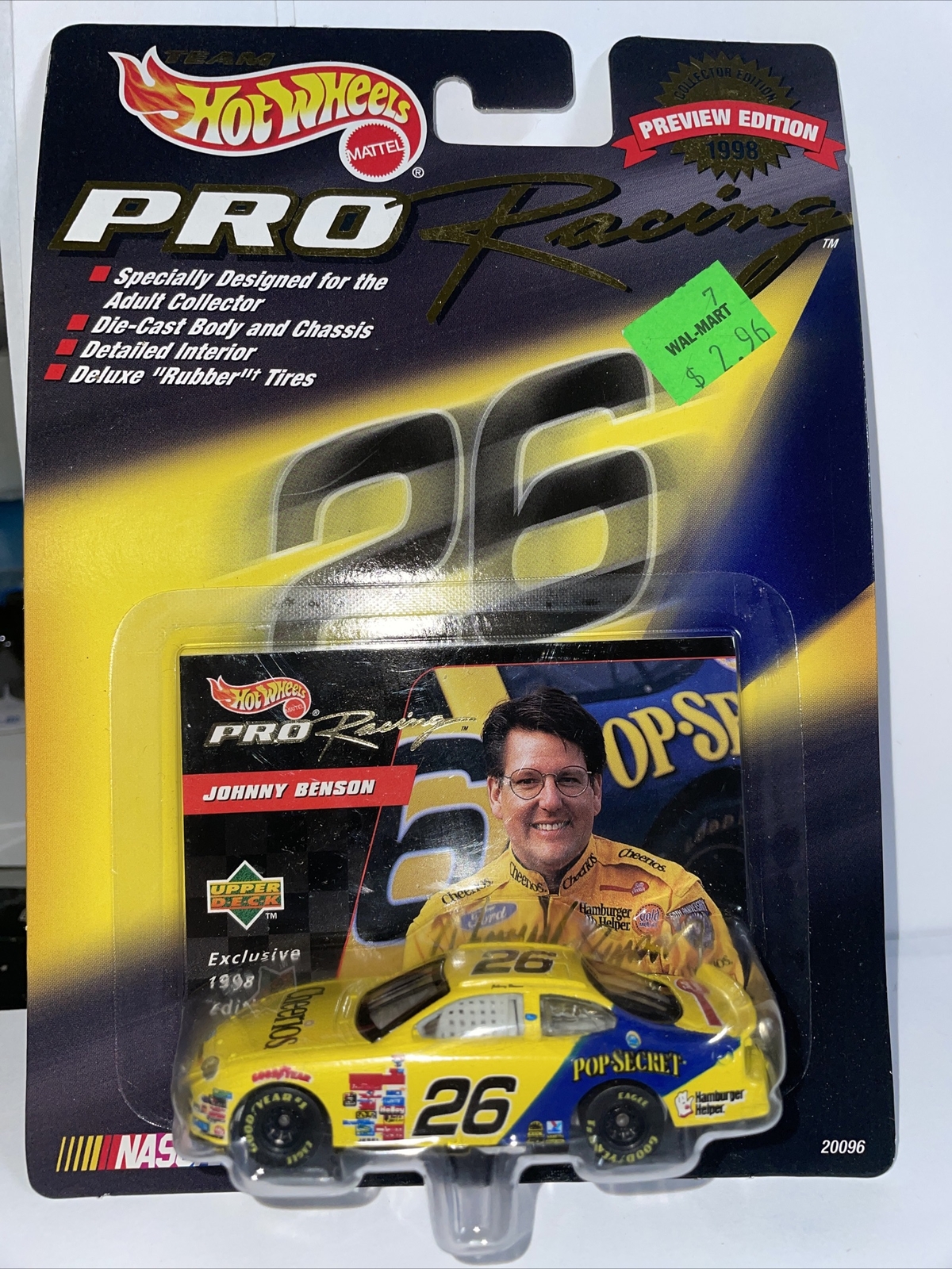 Mattel Hot Wheels Pro Racing Johnny Benson #26 1:64 Scale Car Nascar | eBay