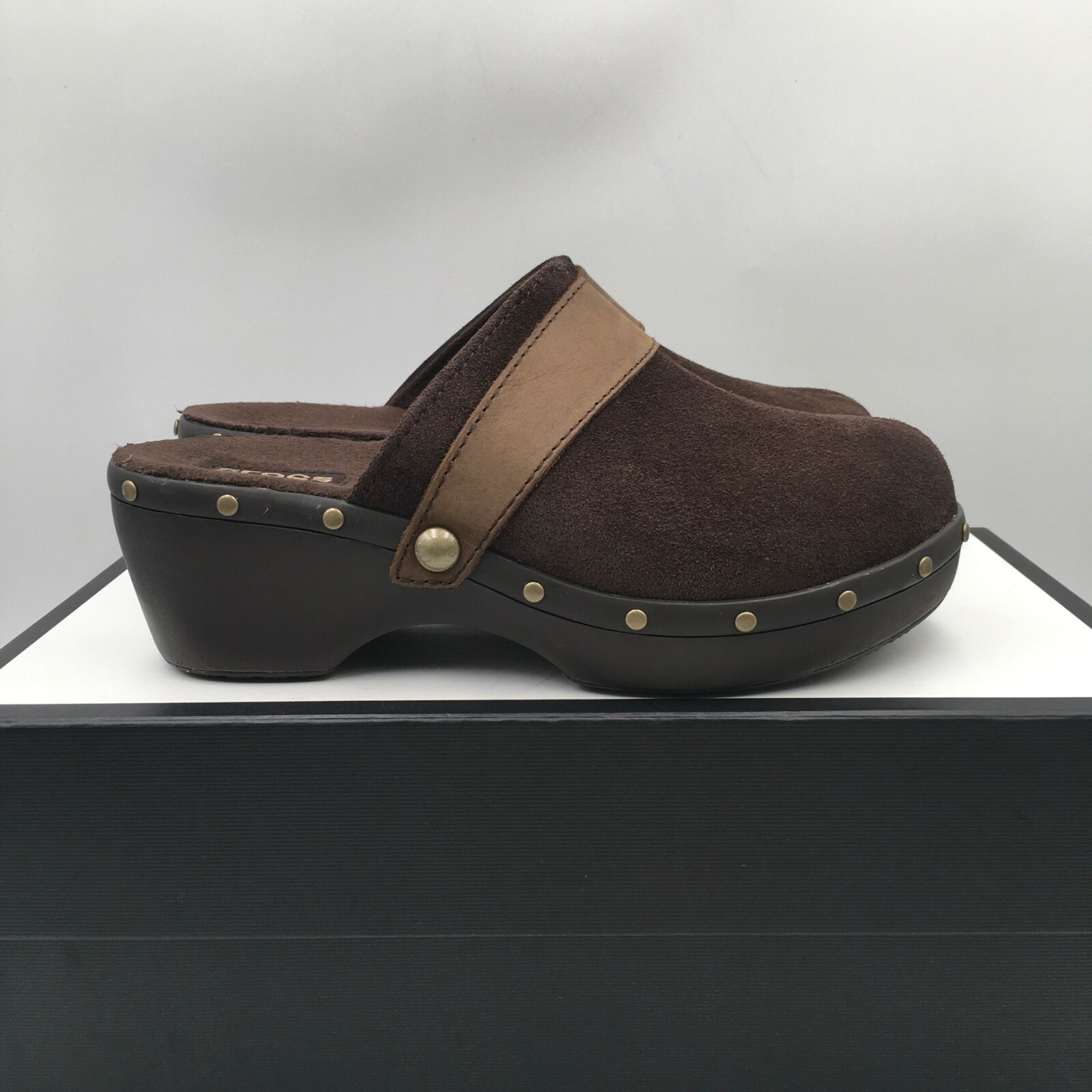 Crocs Cobbler 12314 Clog Mules Studded Brown Suede Le… - Gem